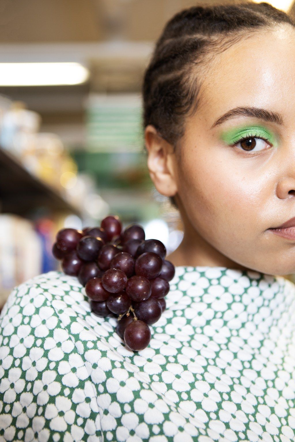 TALVIKKI puuvillapaita, valkovihreä - Nouki